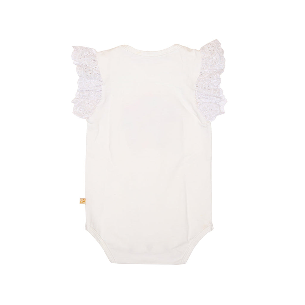 ALEX & ANT FLOWER APPLIQUE ONESIE WHITE – Chocolate Freckles