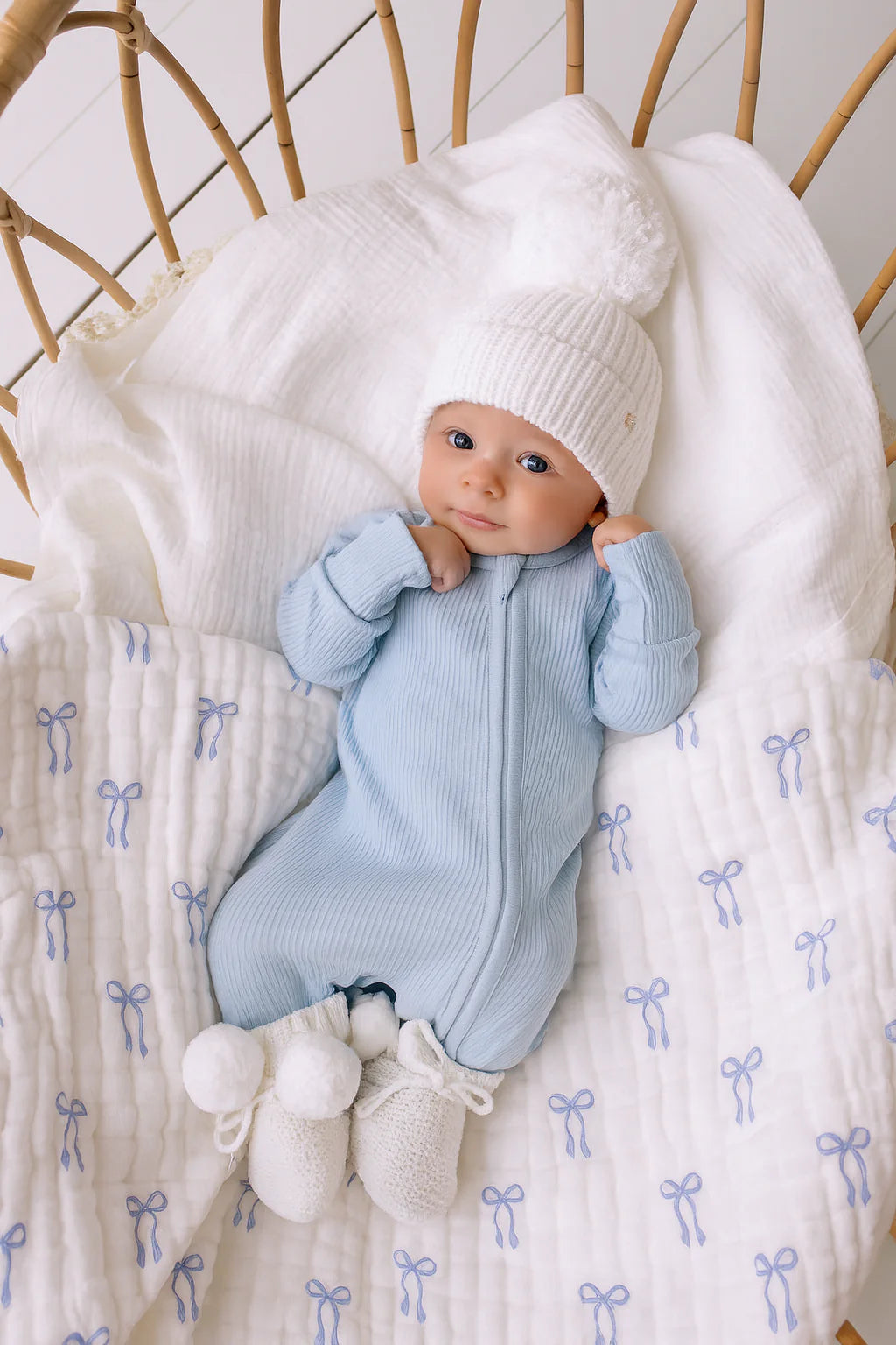 CONFETTI KIDZ BABY BLUE RIBB ZIPSUIT