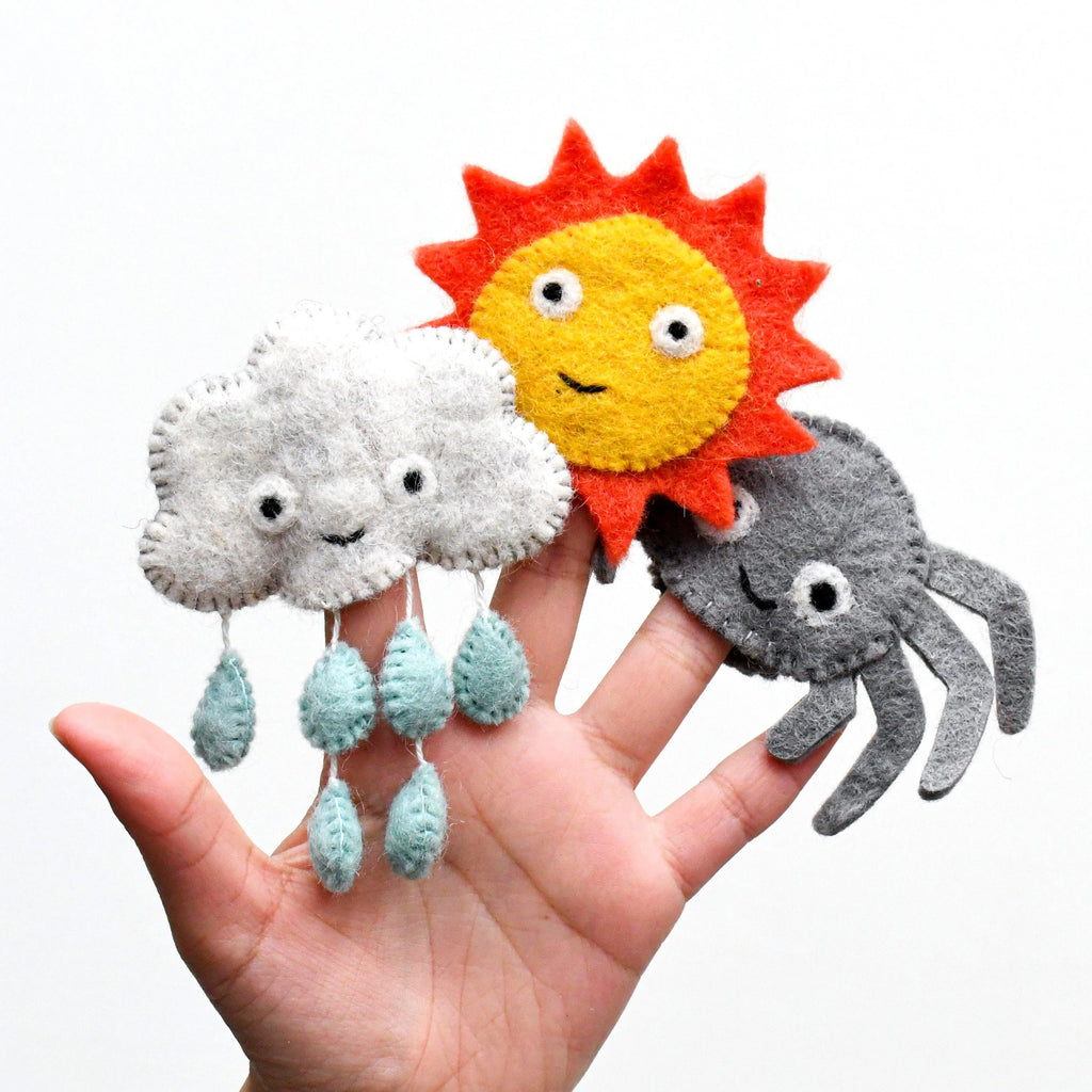 TARA TREASURES ITSY BITSY SPIDER FINGER PUPPET SET – Chocolate Freckles