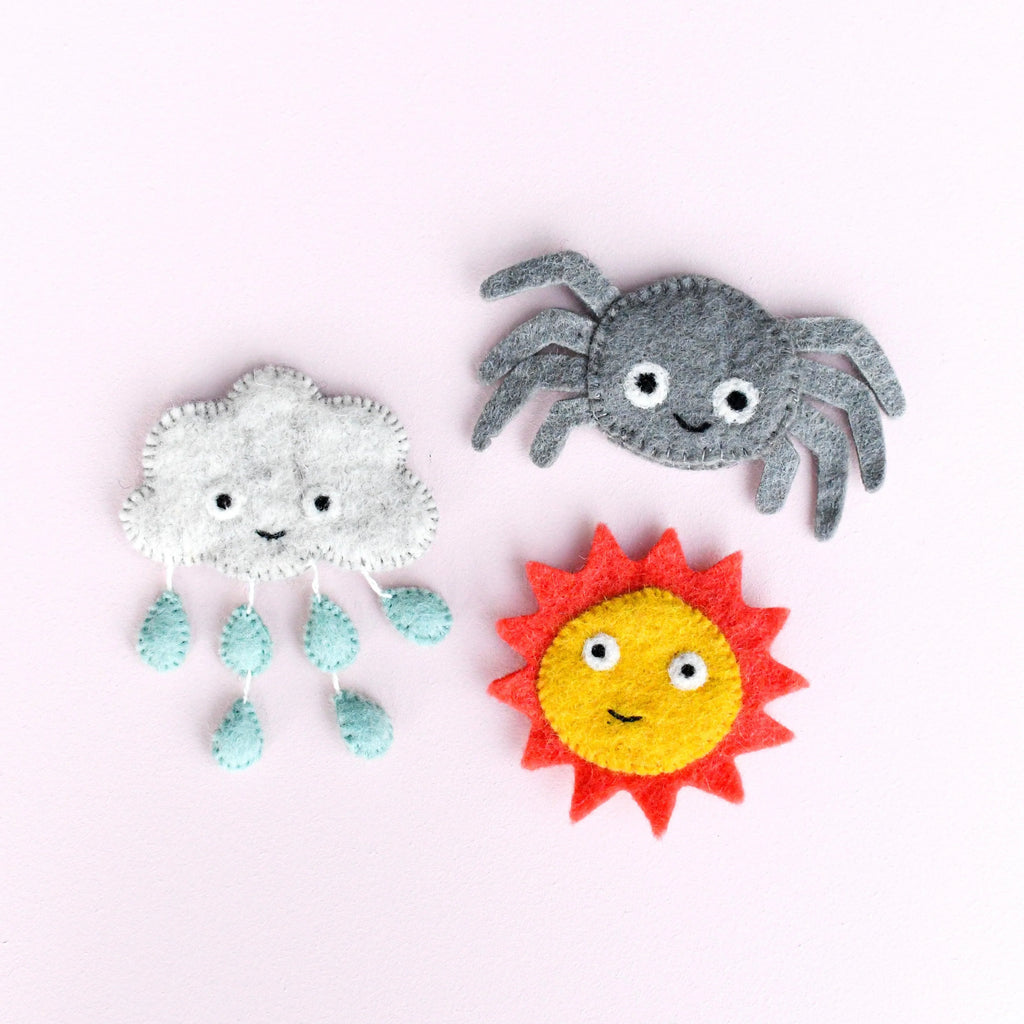 TARA TREASURES ITSY BITSY SPIDER FINGER PUPPET SET – Chocolate Freckles